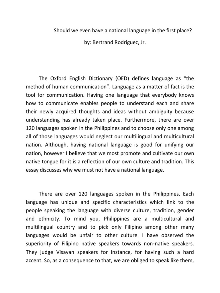 The Case Against a National Language | PDF | Accent (Sociolinguistics ...