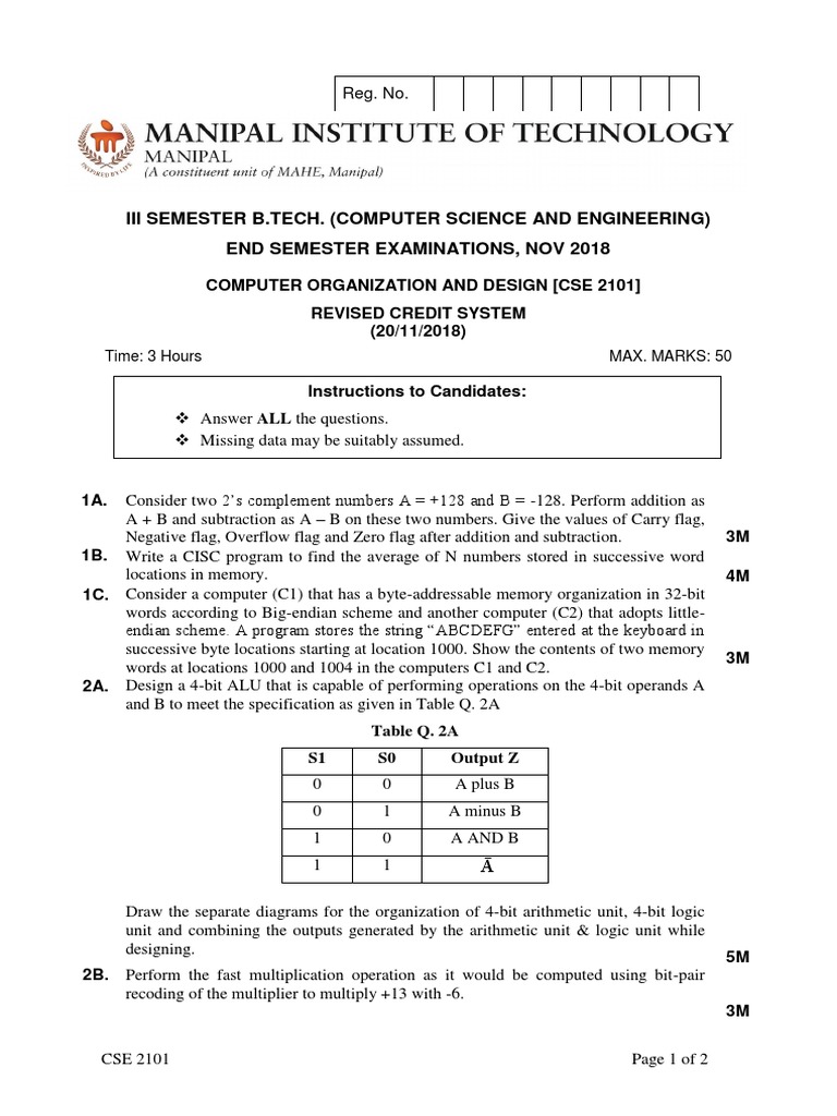 Computer Oraganization and Deisgn (CSE 2101) RCS | PDF | Cpu Cache | Disk Storage