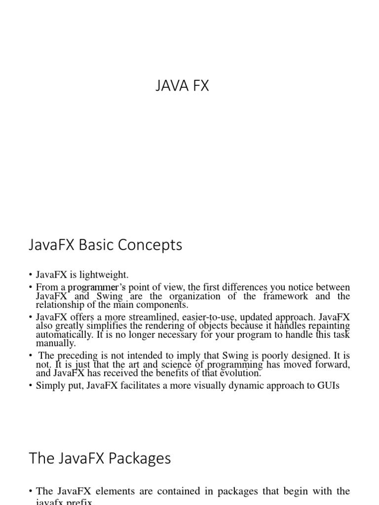 Javafx | PDF | Class (Computer Programming) | Method (Computer Programming) Javafx | PDF | Class (Computer Programming) | Method (Computer Programming)