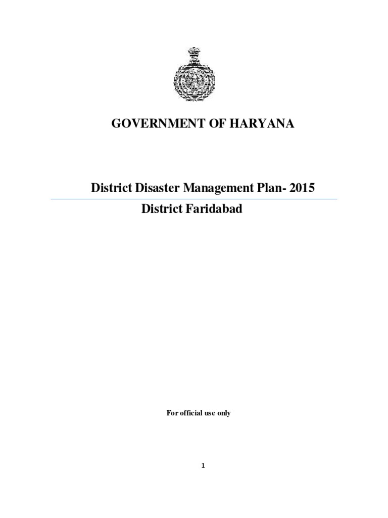 District Disaster Management Plan 2015 | PDF | Emergency Management ...
