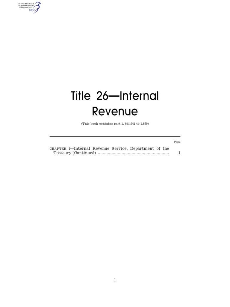 CFR 2001 Title26 Vol8 ChapI | PDF