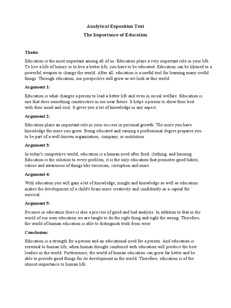 Analytical Exposition Text | PDF