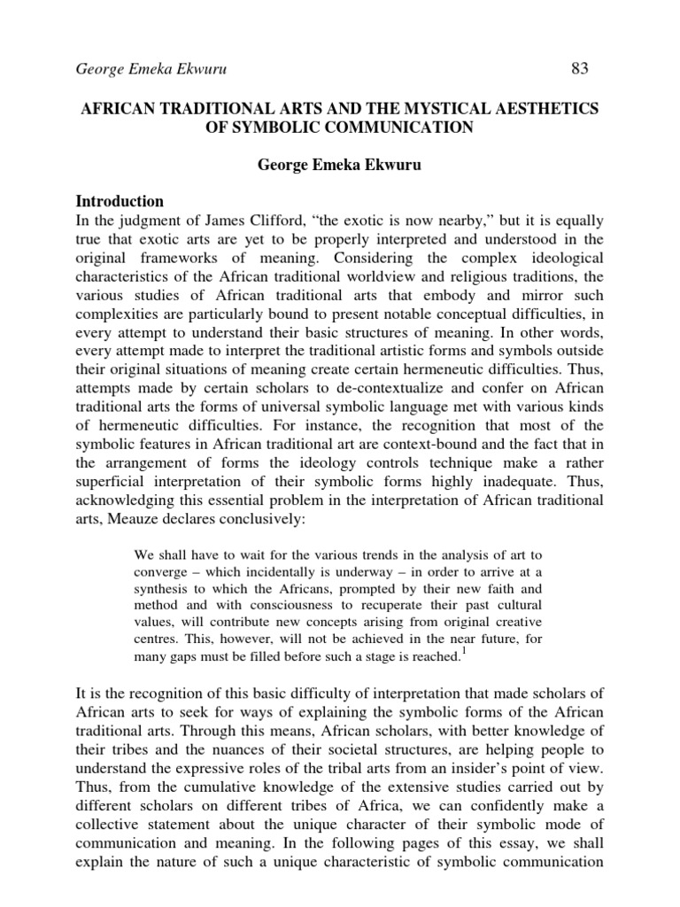 African Art As Communication | PDF | Aesthetics | Rituals