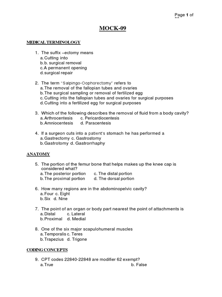 CPC - Mock 9 Q - New-1 | PDF | Childbirth | Surgery