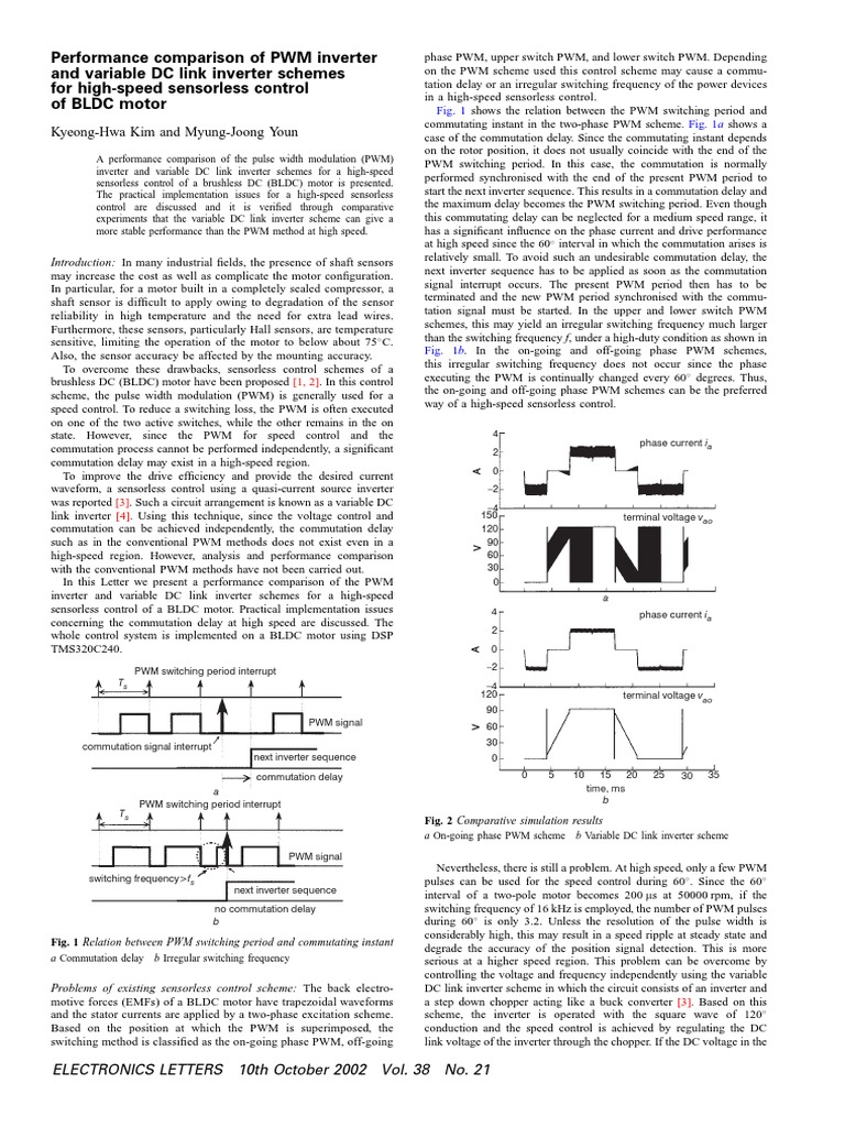 Performance Comparison of PWM Inverter and Variable DC Link Inverter Schemes For High-Speed ...