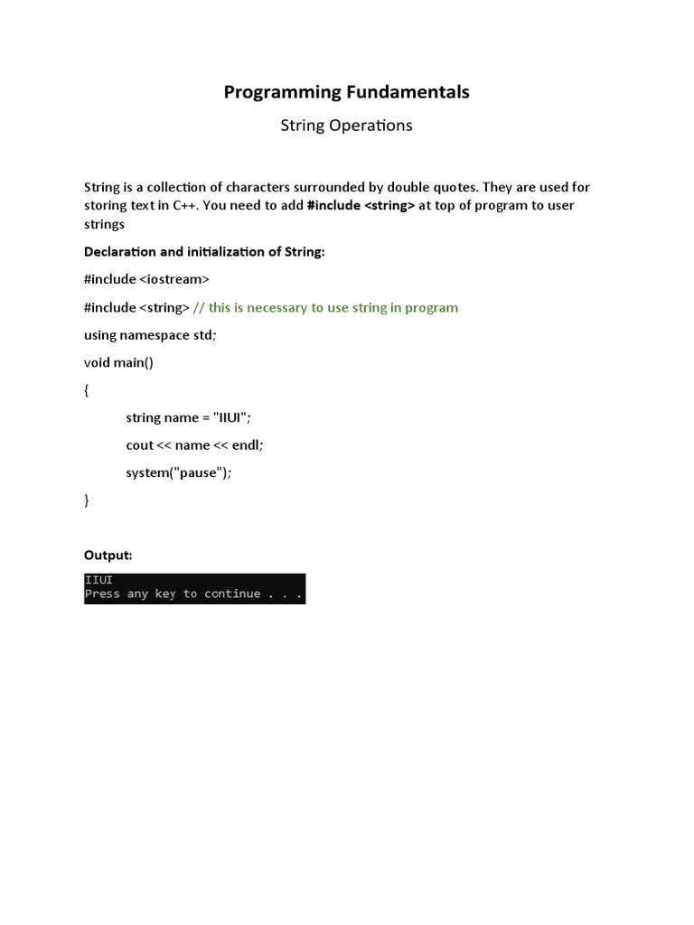 String Data Type And Its Functions Pdf String Computer Science 5988
