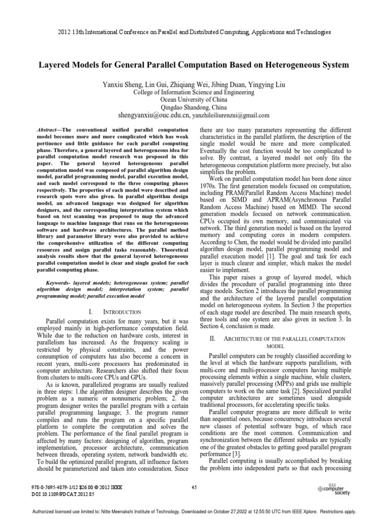 Parallel Programing Pdf Parallel Computing Multi Core Processor
