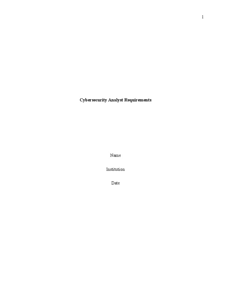 Cybersecurity Analyst Requirements | PDF | Security | Computer Security