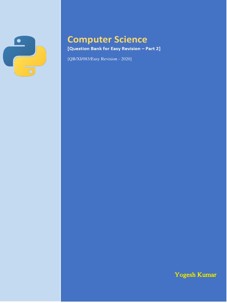 Qb For Final Revision Cs Xii 2020 Part 2 Pdf Subroutine Parameter Computer Programming