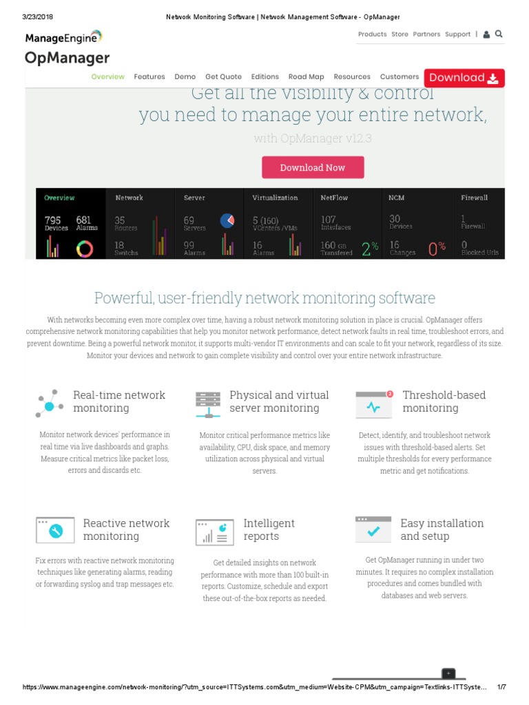 Network Monitoring Software - Network Management Software - OpManager ...