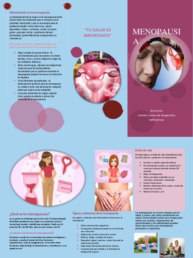 Triptico de Menopausia | PDF | Alimentos | Menopausia