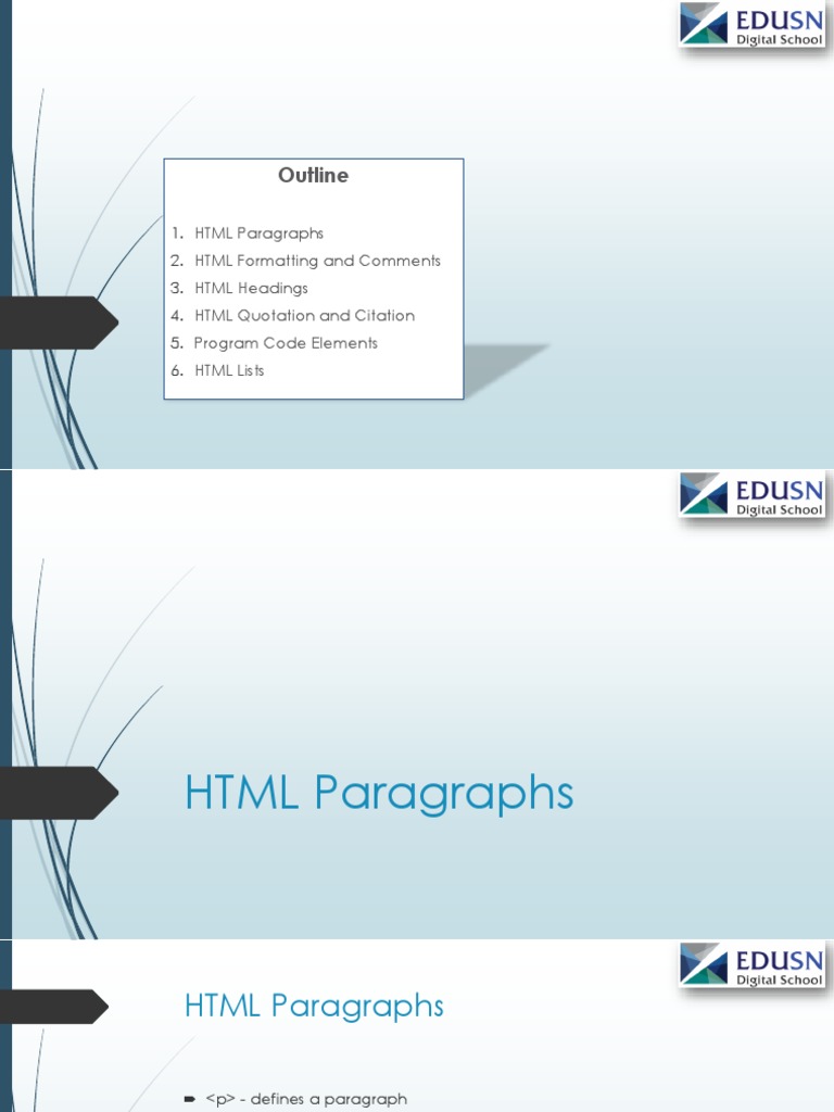 Html Paragraphformatting Quotations Lists Pdf Html Element Html 