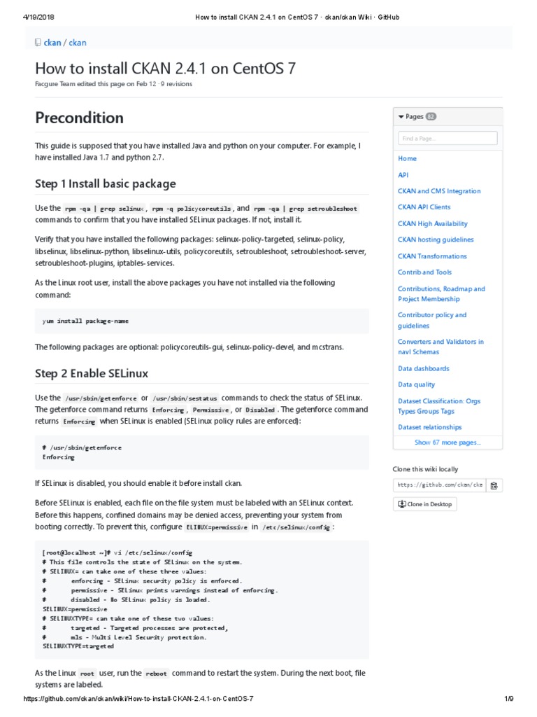 How To Install CKAN 2.4.1 On CentOS 7 Ckan - Ckan Wiki GitHub | PDF ...