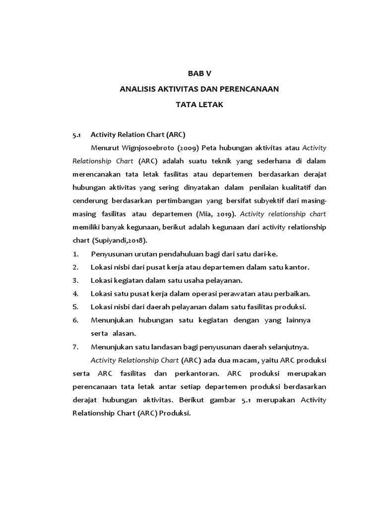 Bab V Analisis Aktivitas Dan Perencanaan Tata Letak | PDF