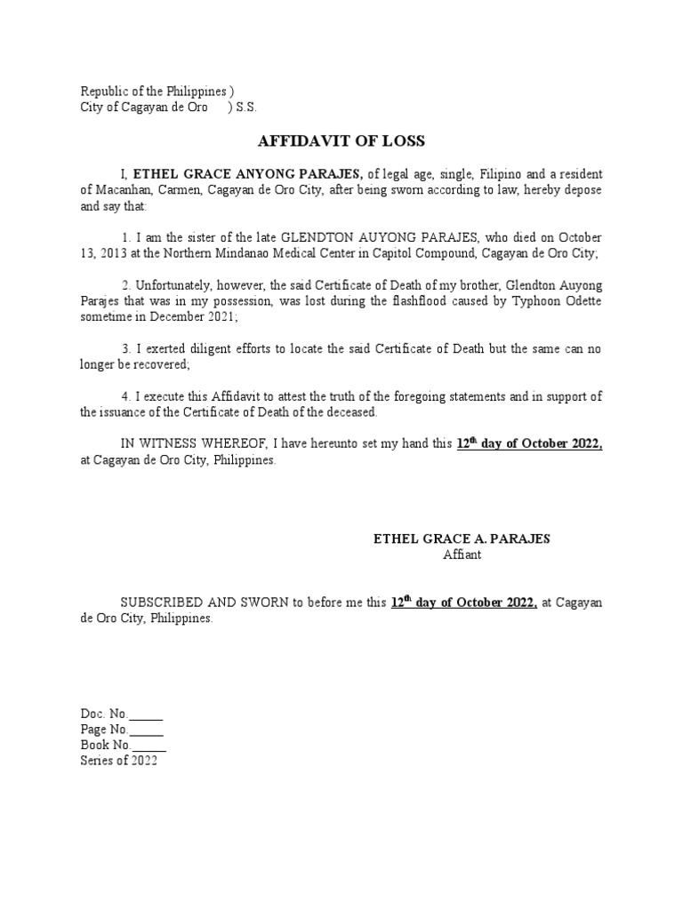 Certificate | PDF | Affidavit | Philippines