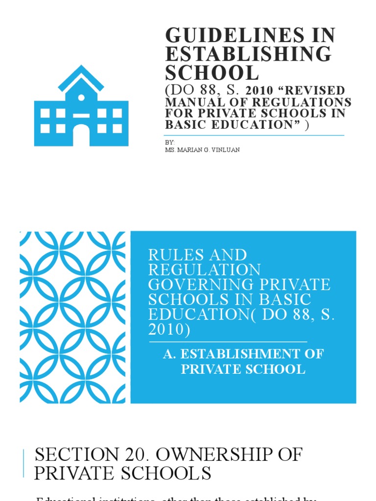 Guidelines in Establishing School | PDF | Academic Degree | Schools Guidelines in Establishing School | PDF | Academic Degree | Schools