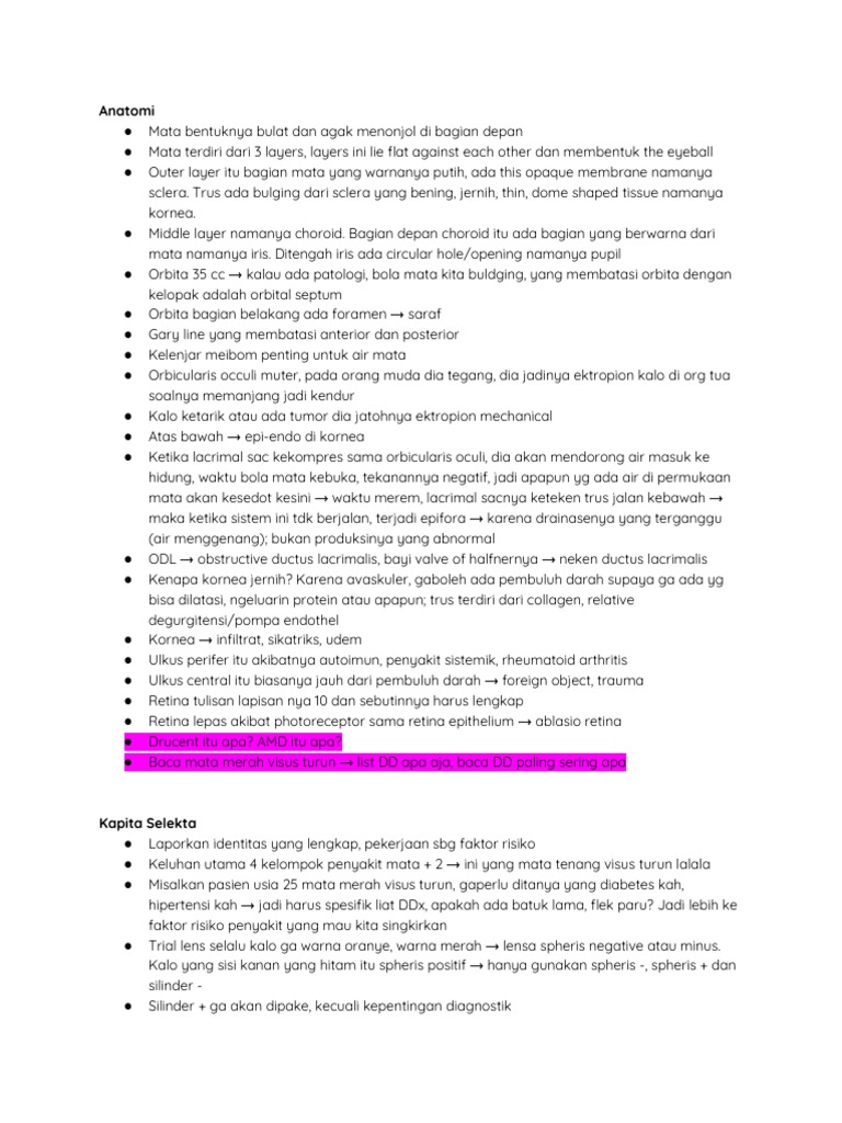 Catatan Tutorial Mata Dr. Rina | PDF
