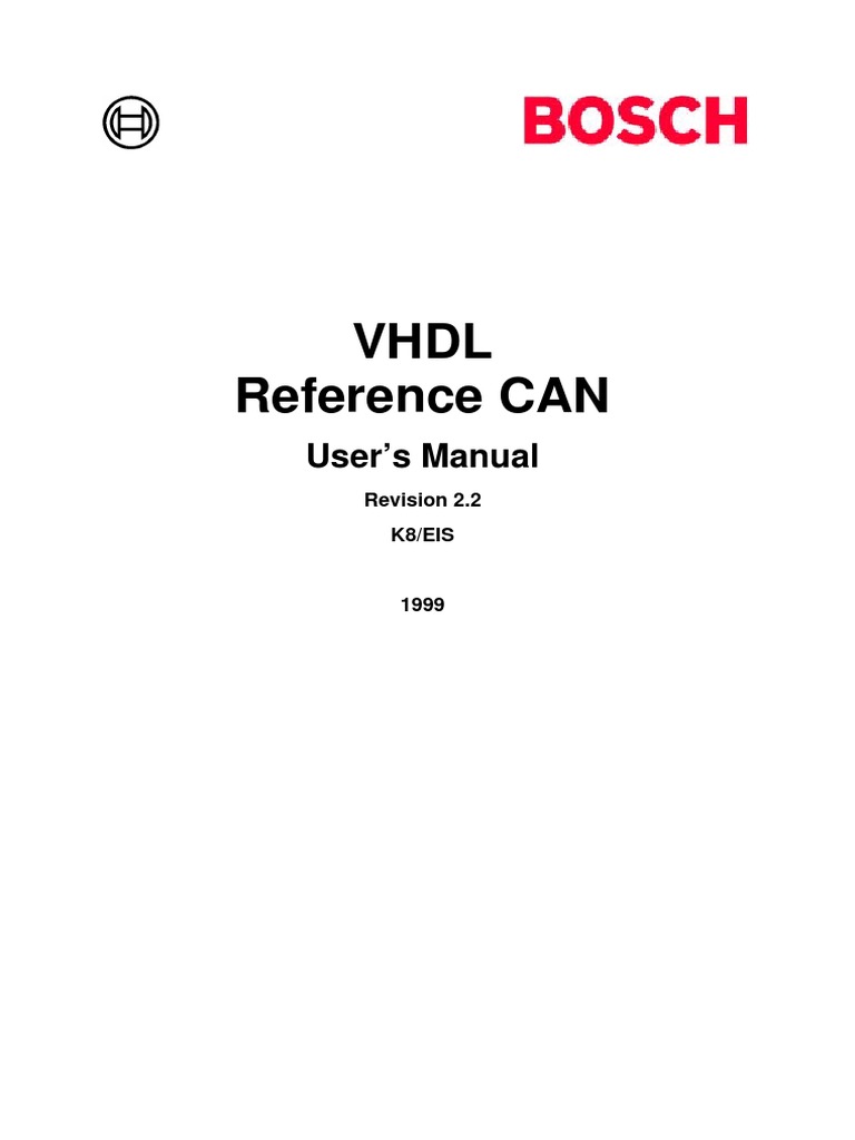 Bosch - Users Manual VHDL Reference Can | PDF | Vhdl | Simulation
