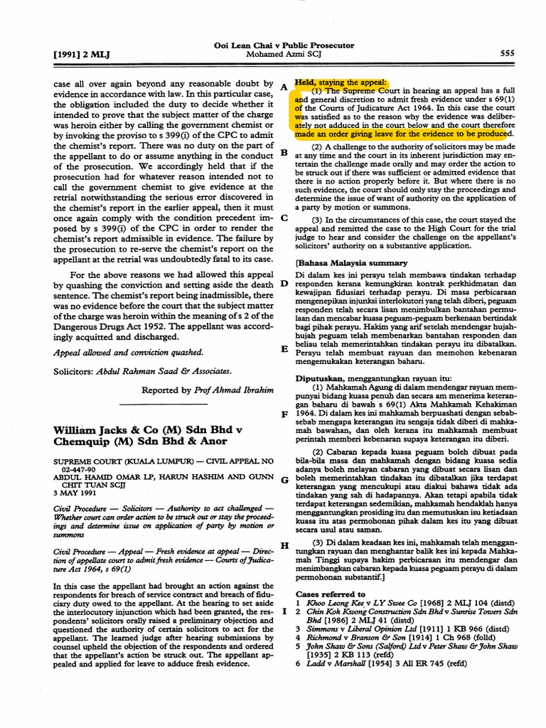 (HL) WILLIAM JACKS & CO (M) SDN BHD V CHEMQUIP (M) SDN BHD & ANOR ...