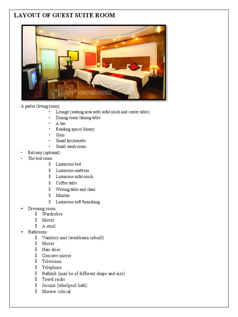 Guest Suite Room Layout and Amenities | PDF | Home & Garden