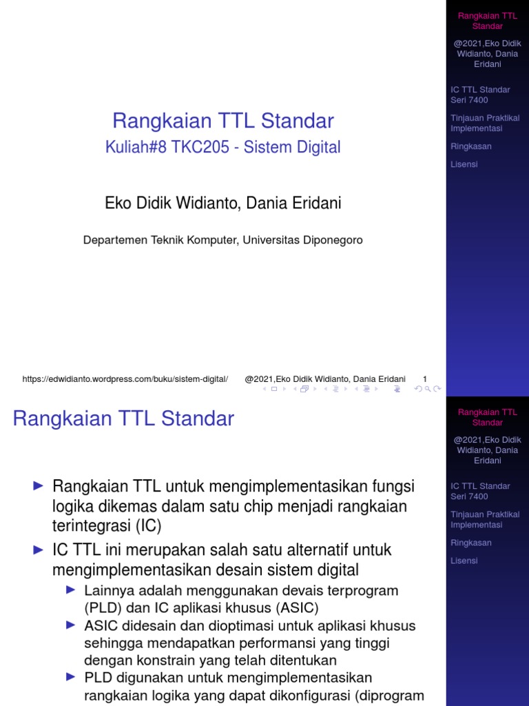 TSK205 Kuliah 8 Rangkaian TTL Standar 202102 | PDF