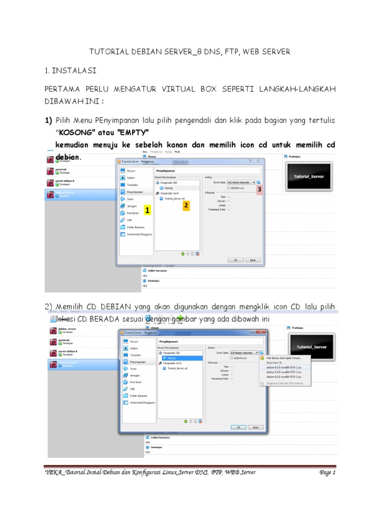 Tutorial Instalasi Dan Konfigurasi Server Dengan Debian | PDF