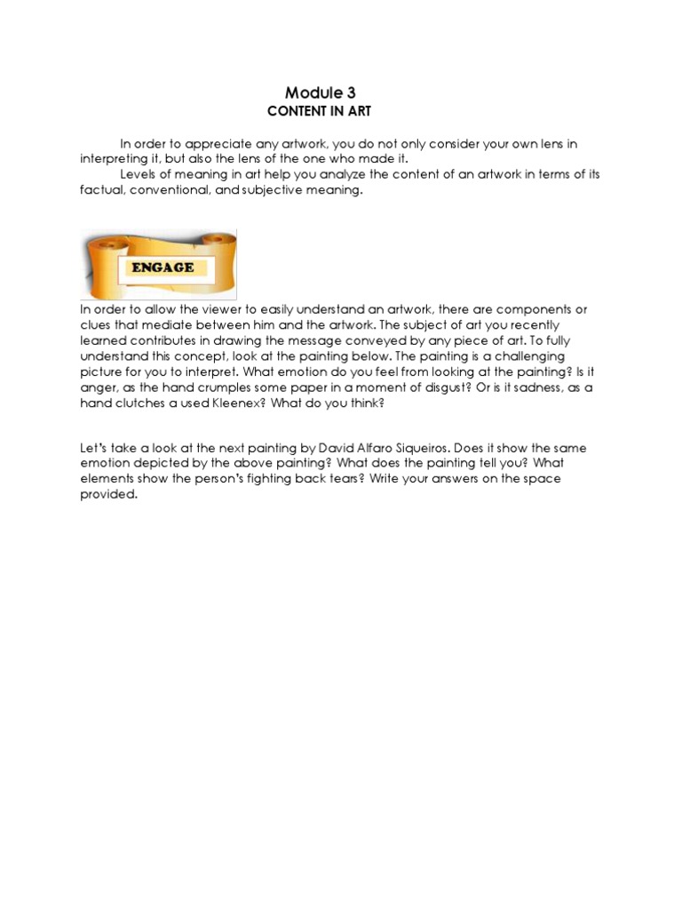 Gart Module 3 | PDF | Paintings | Emotions