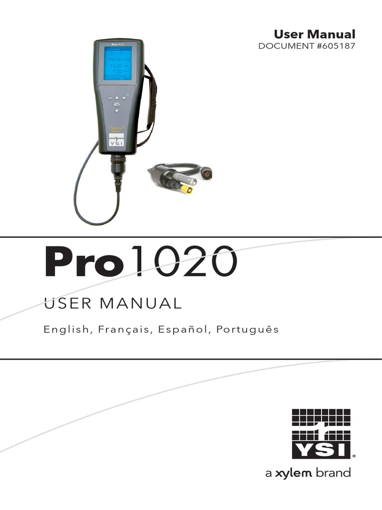 605187YSI Pro1020 Instruction Manual English Web | PDF | Menu (Computing) | Calibration