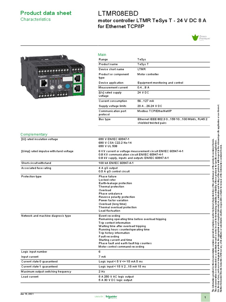 TeSys LTMR08EBD Document | PDF | Power Supply | Manufactured Goods