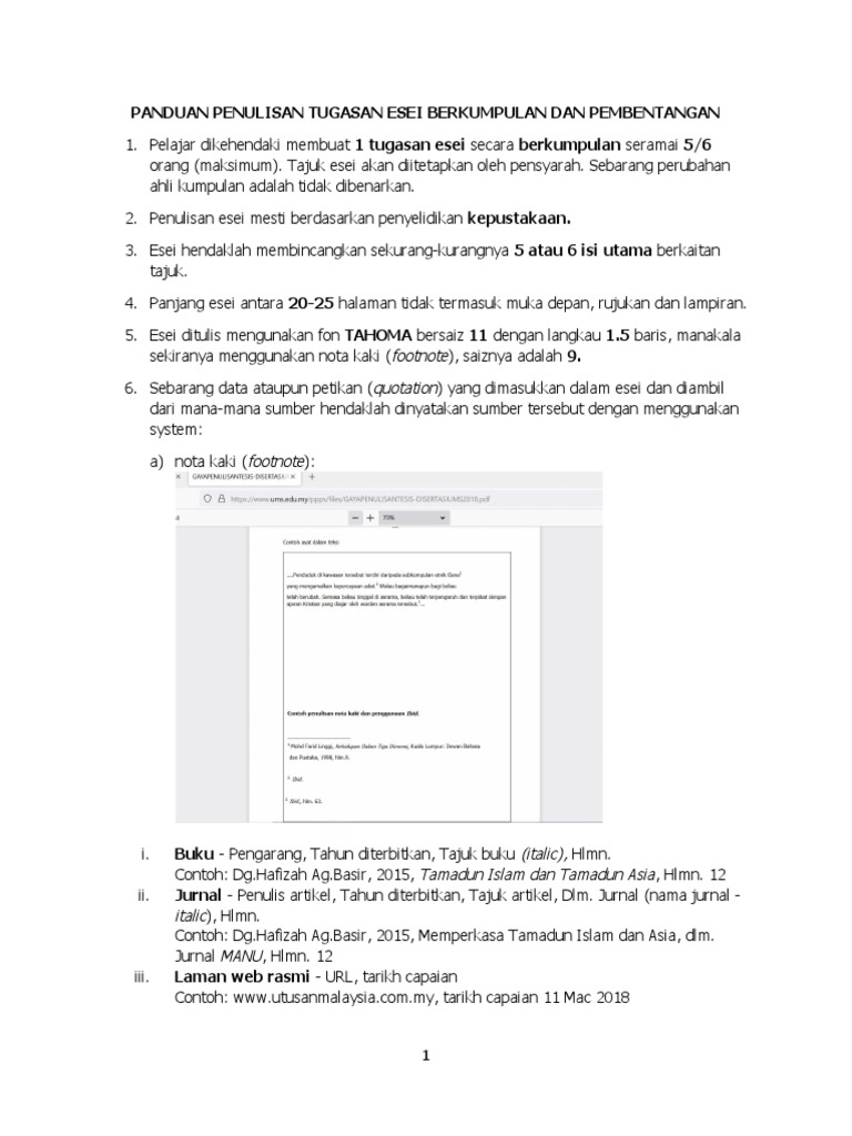 Panduan Penulisan Esei Dan Pembentangan | PDF