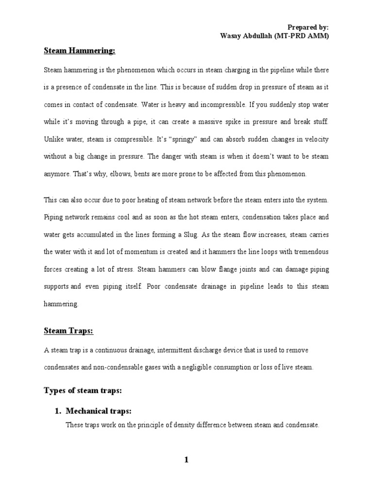 Steam Hammering | PDF | Valve | Steam