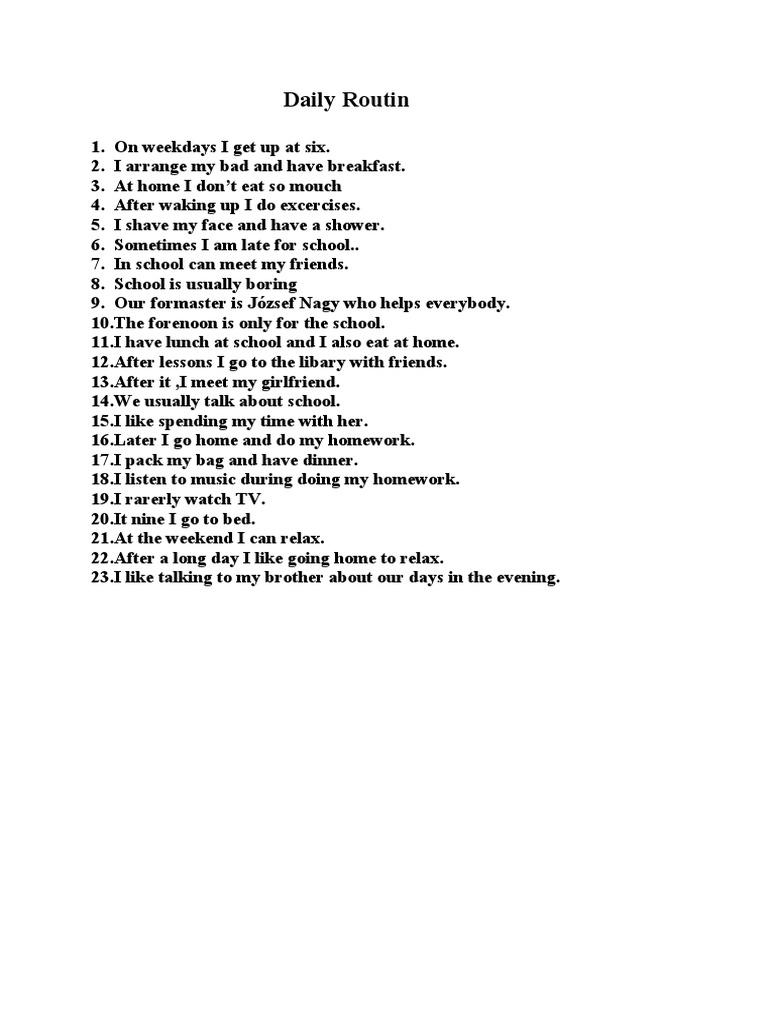 Daily Routin | PDF