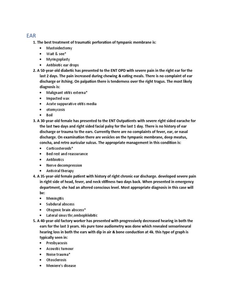 1st Term Ent Pdf Ear Vertigo