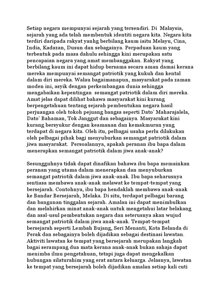 Peranan Ibu Bapa Dalam Menerapkan Semangat Patriotik Dalam Jiwa Anak ...