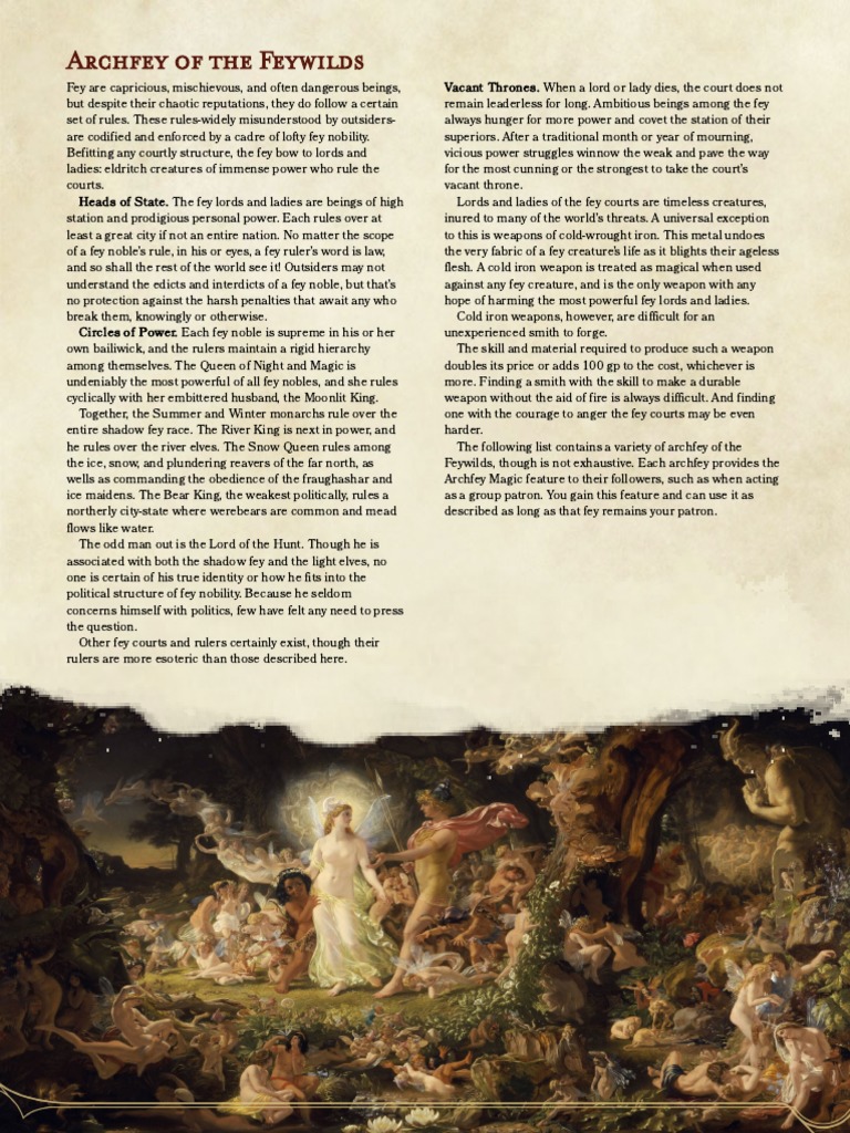 Archfey of The Feywilds - The Homebrewery | PDF