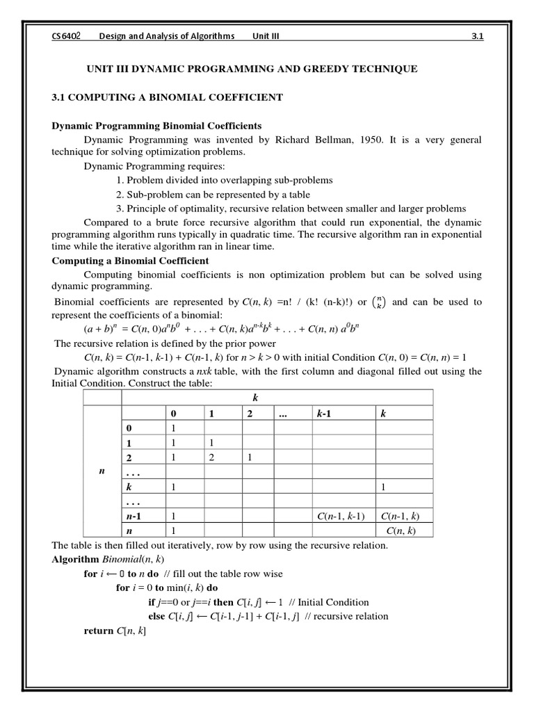 DAA Unit 3 | PDF | Dynamic Programming | Code DAA Unit 3 | PDF | Dynamic Programming | Code