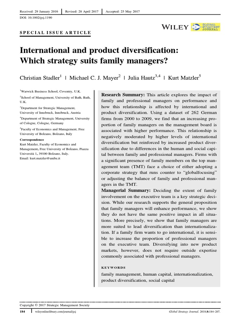 Stadler Et Al-2018-Global Strategy Journal | PDF | Social Capital ...