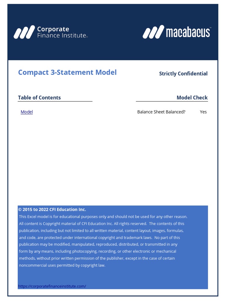 3-Statement Compact | PDF | Equity (Finance) | Expense