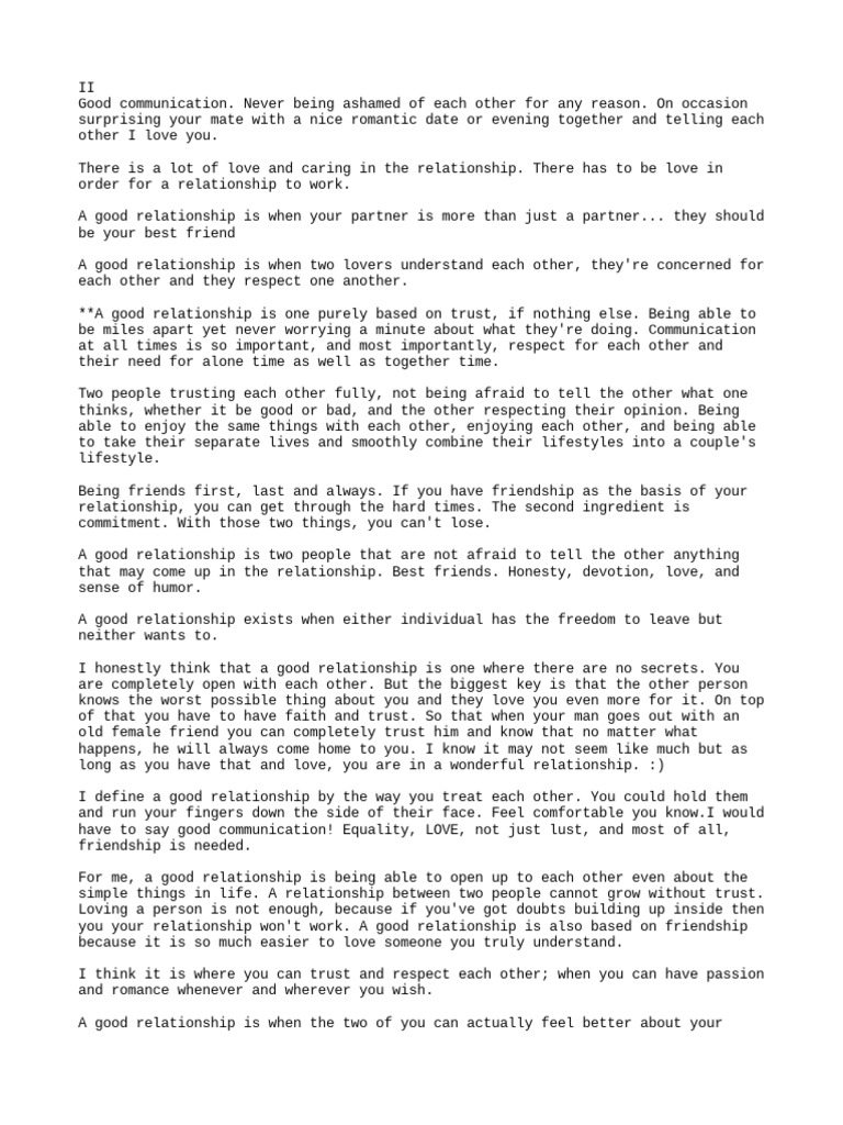 A Good Relatoinship 1 1 | PDF | Love