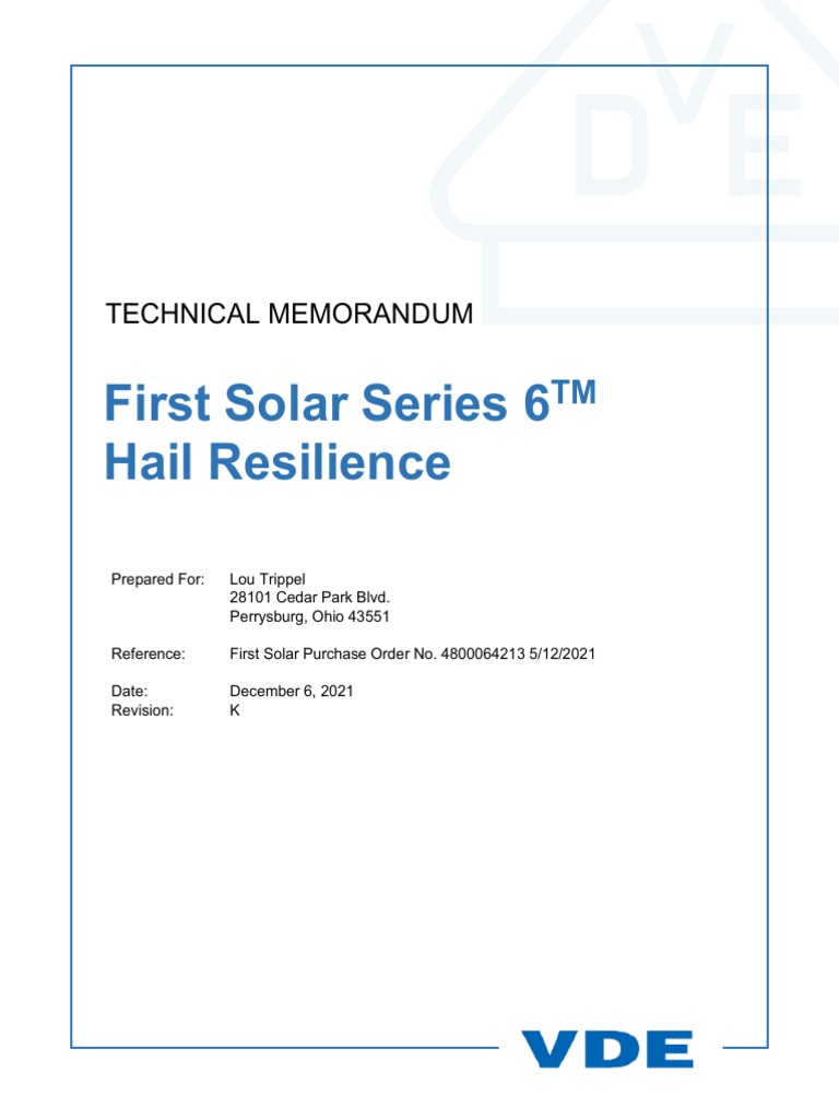 First Solar Series 6 Hail Resilience | PDF | Hail | Photovoltaics