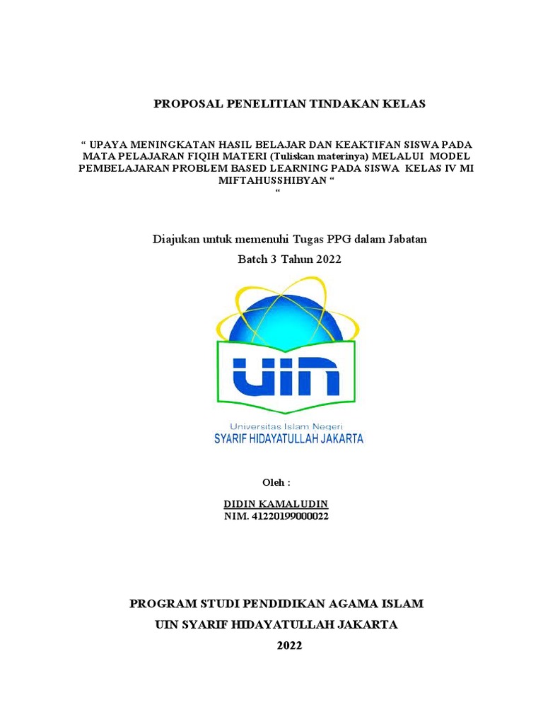 Proposal PTK (PBL) 1 | PDF