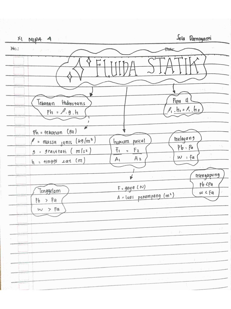 Sela Damayanti Mind Map Fluida Statik | PDF