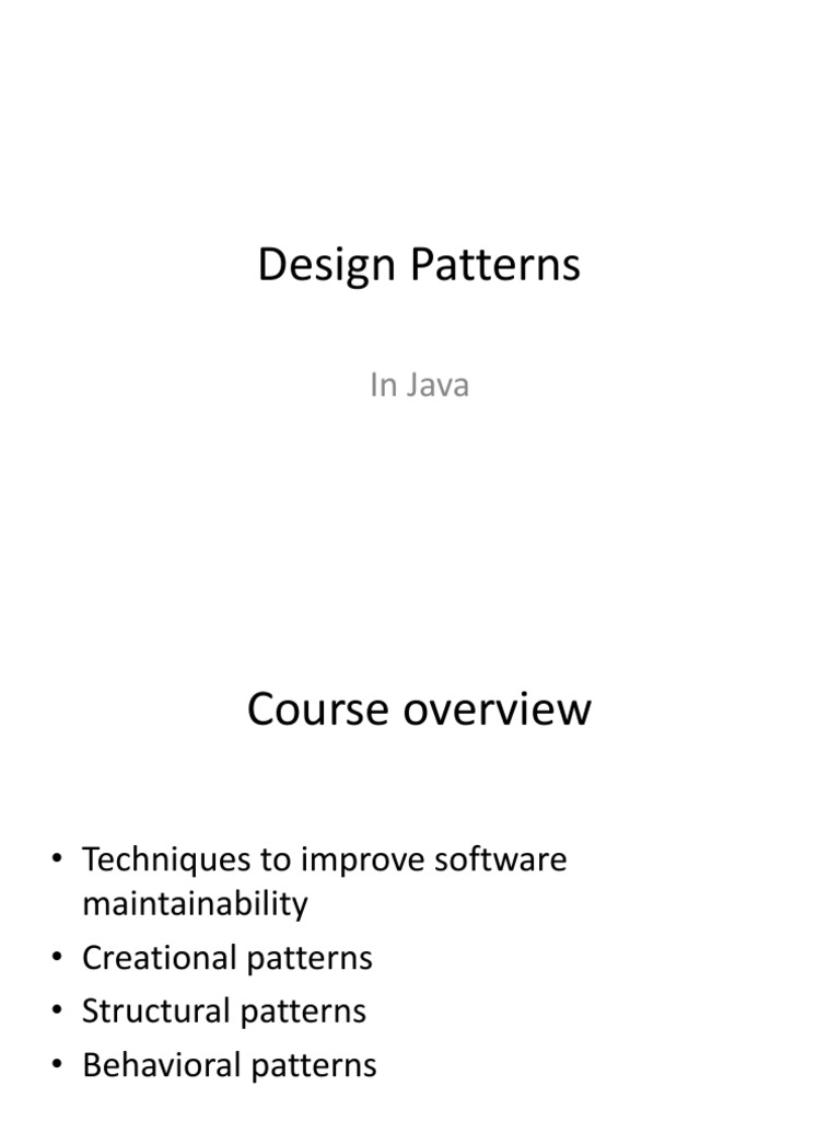 Design Patterns Java 1 Pdf Class Computer Programming Method 1408