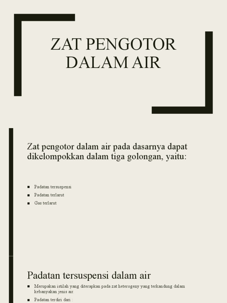 Zat Pengotor Dalam Air | PDF