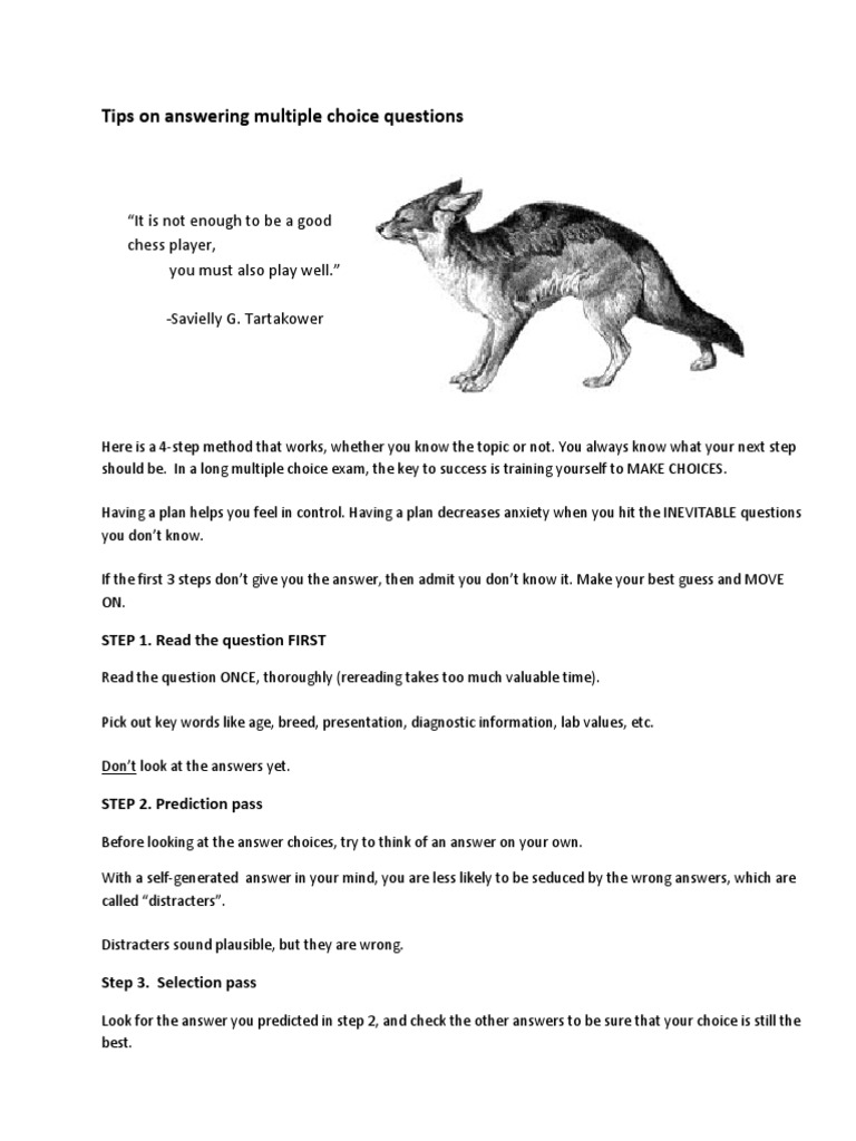 Tips On Answering Multiple Choice Questions | PDF | Multiple Choice ...