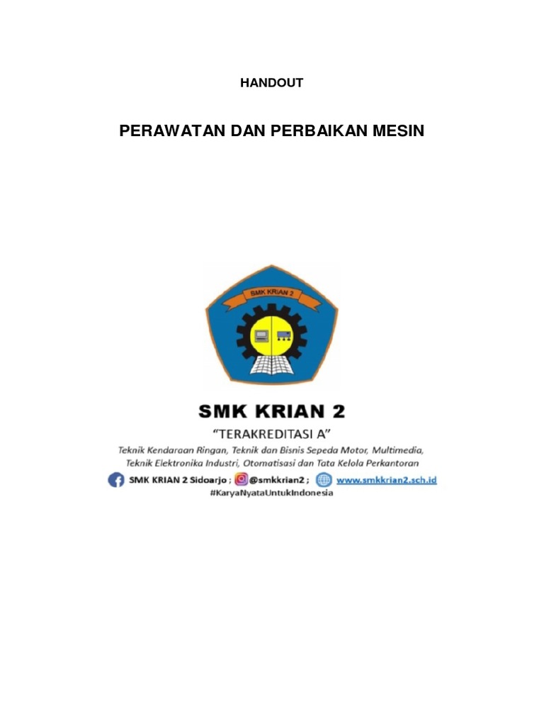 2c Handout Perawatan Dan Perbaikan Mesin | PDF