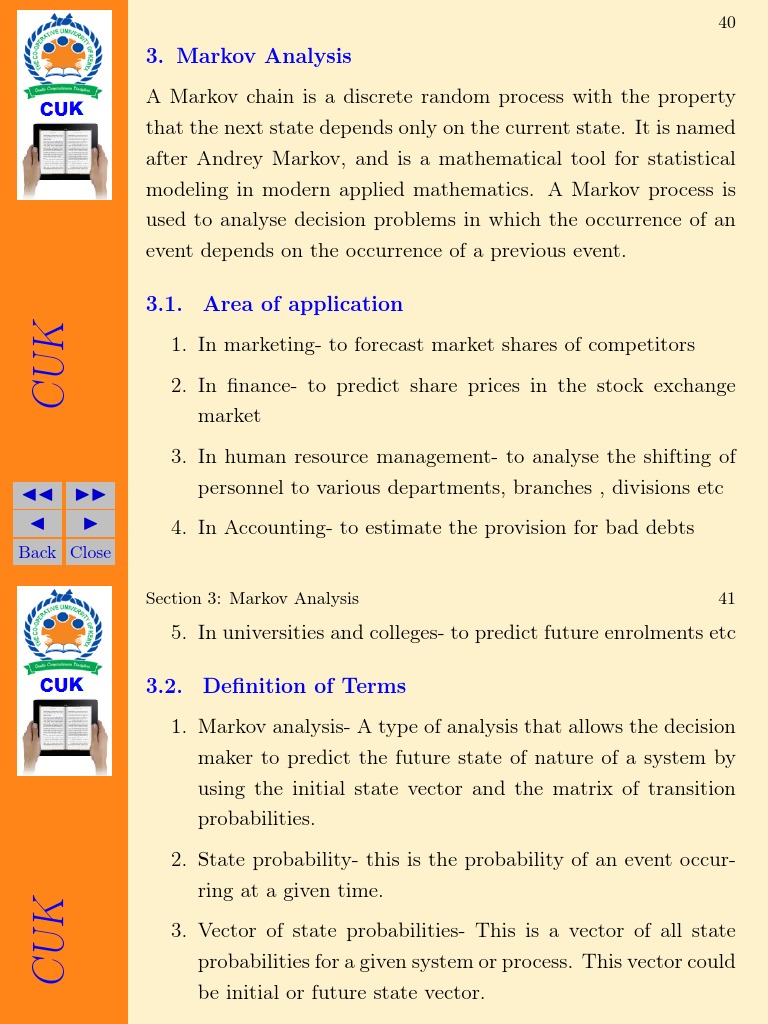 Markov Analysis | PDF | Markov Chain | Mathematics