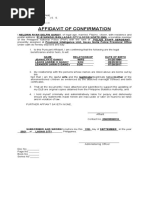 Affidavit of Confirmation - PNP - Form | PDF
