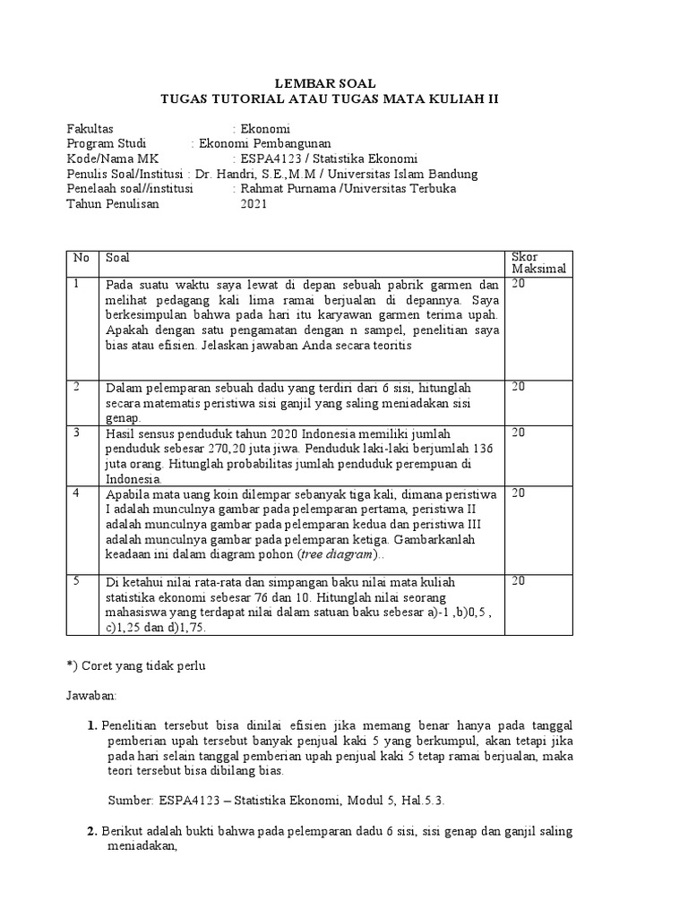 ESPA4123 - Tugas2 SELESAI | PDF