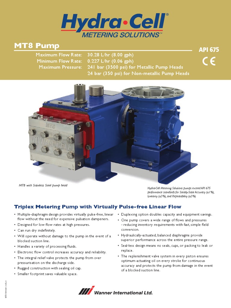 MT8 Datasheet 0821 | Download Free PDF | Pump | Valve
